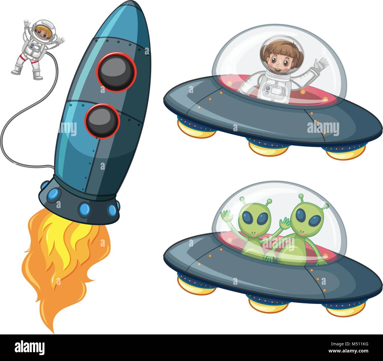 Aliens in spacecraft Cut Out Stock Images & Pictures - Alamy