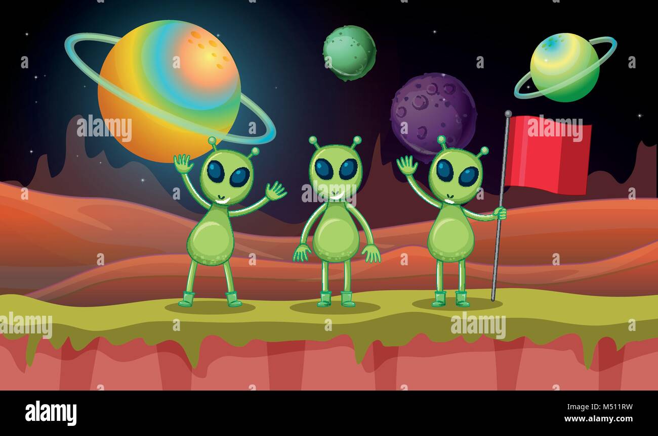 Three aliens Stock Vector Images - Alamy
