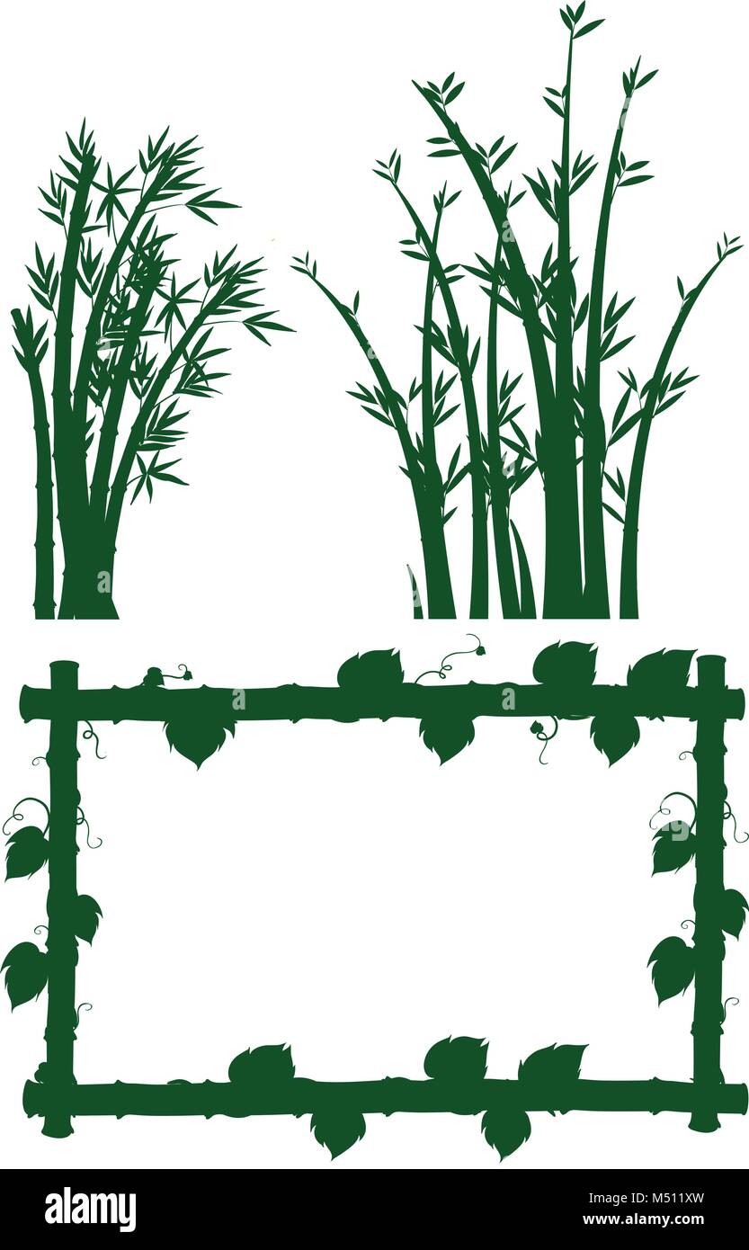 Silhouette frame with bamboo tree illustration Stock Vector Image & Art ...