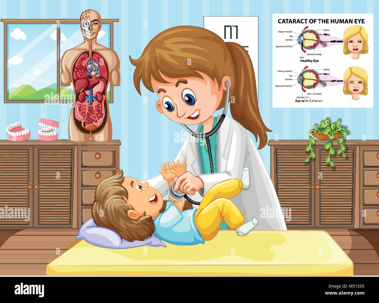 Child Drawing Doctor Stock Vector Images - Alamy
