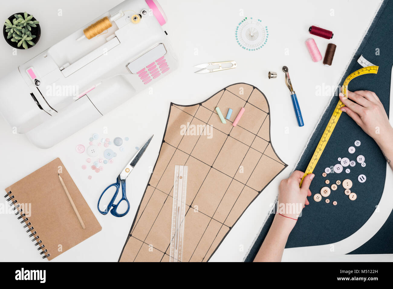 tailor measuring textile Stock Photo - Alamy