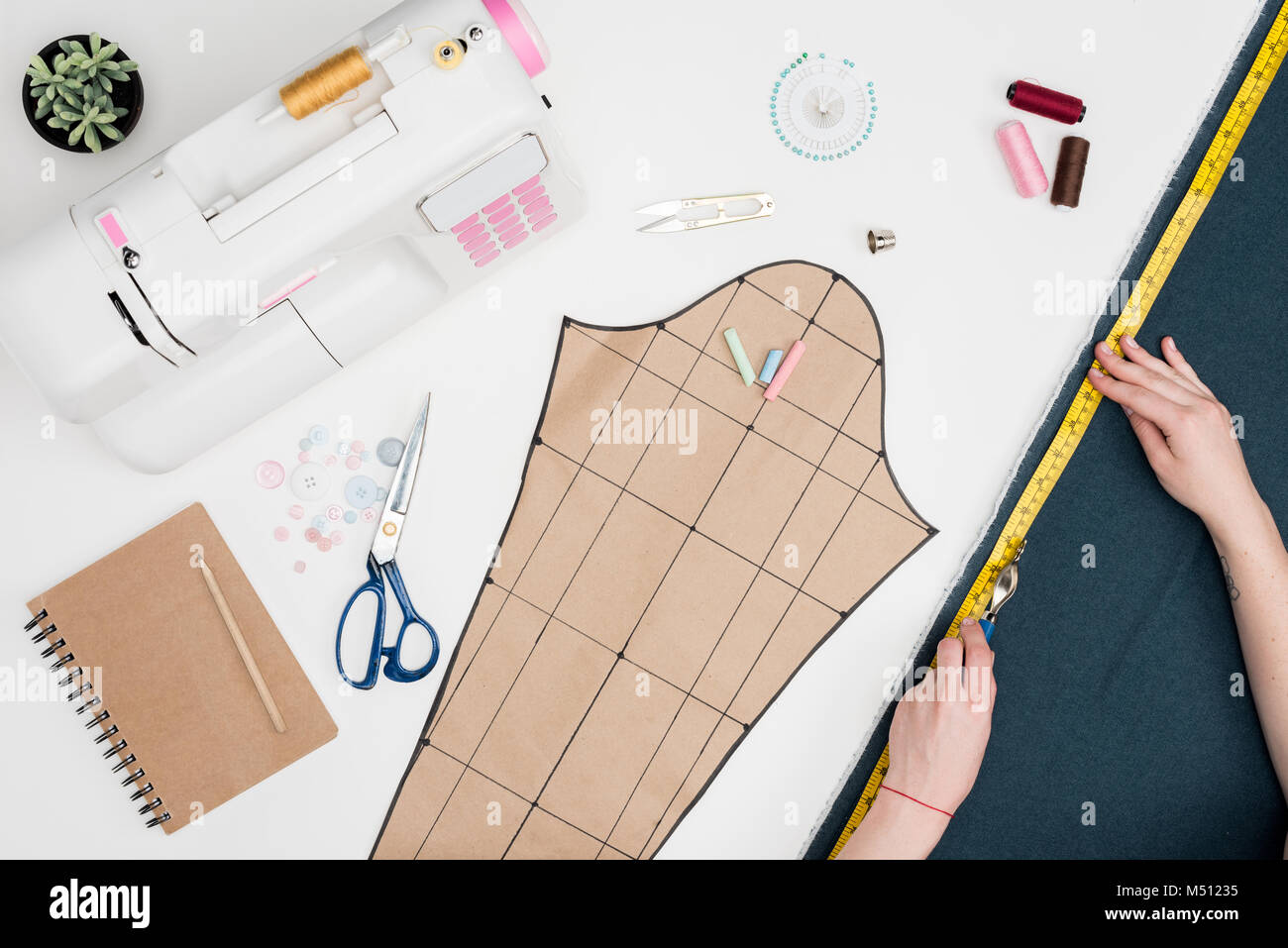 tailor measuring textile Stock Photo - Alamy