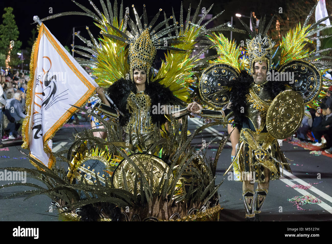 FUNCHAL, PORTUGAL - FEBRUARY 9, 2018: Participants of the Madeira ...