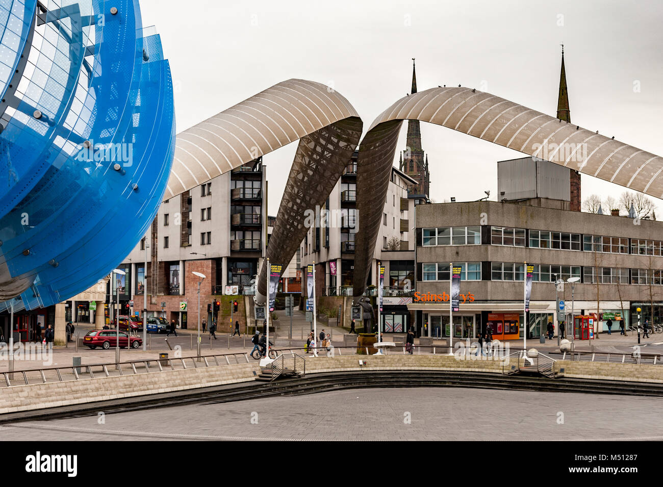 Sainsbury's supermarket, Trinity Street, with the Whittle Arches and ...
