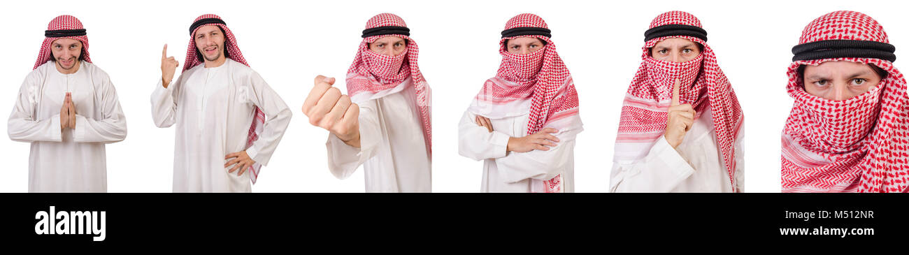 Arab man isolated on white background Stock Photo - Alamy