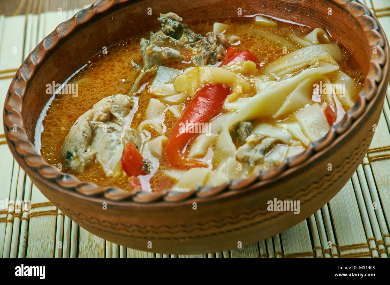Romanian chicken soup Stock Photo - Alamy
