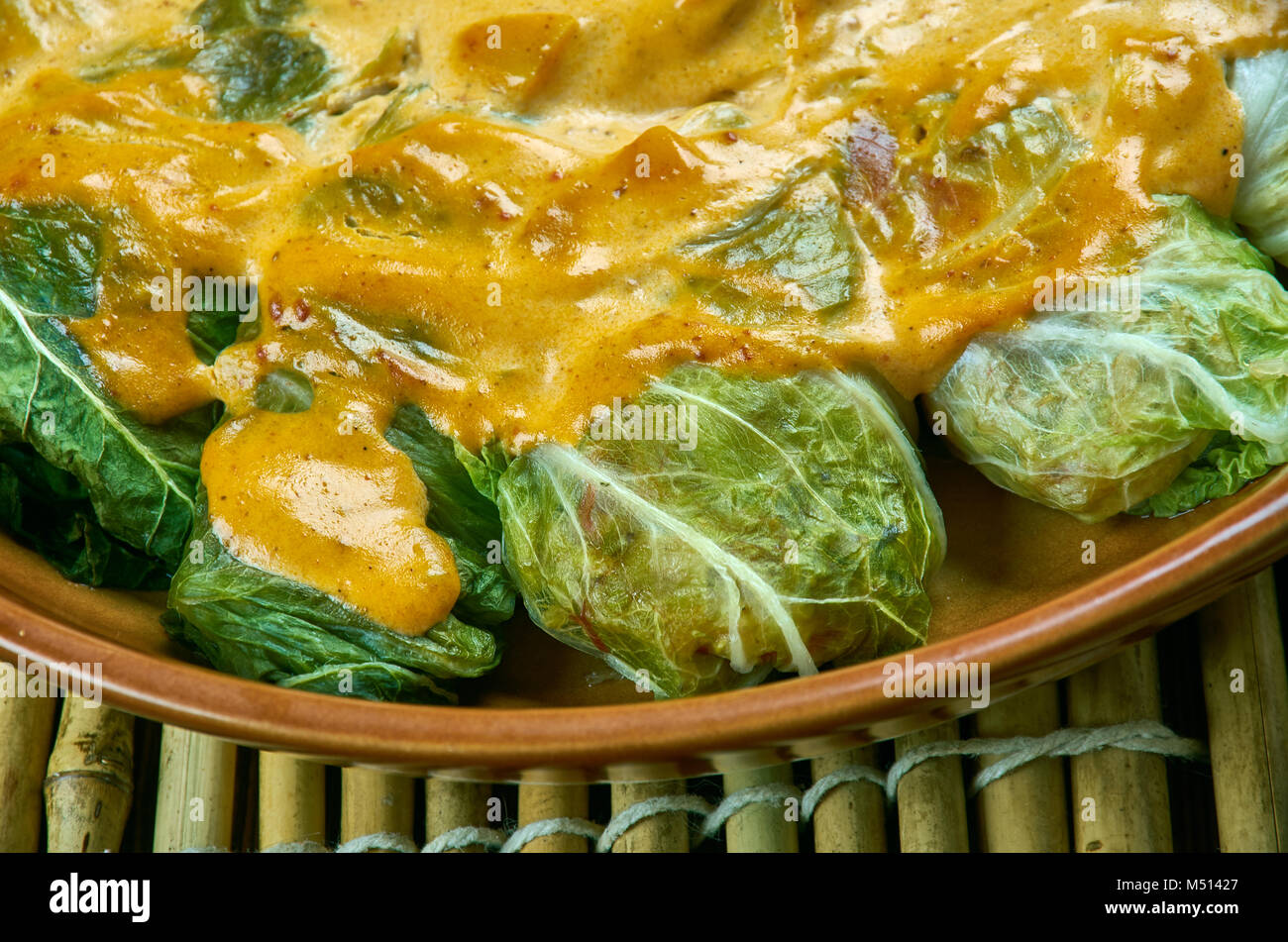 Indian stuffed curry cabbage Stock Photo - Alamy