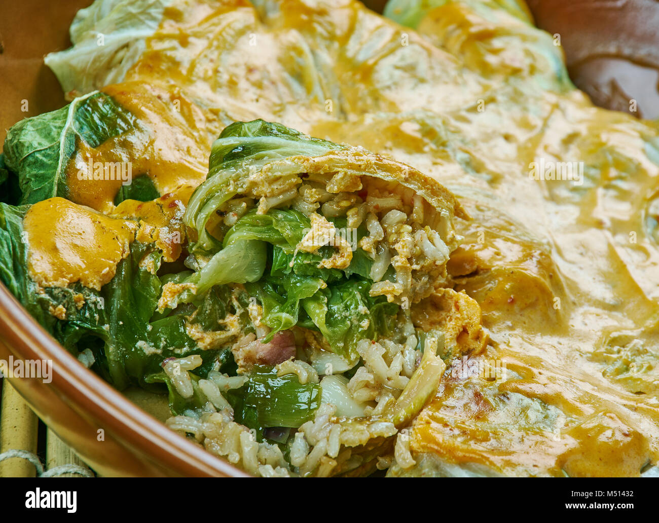 Indian stuffed curry cabbage Stock Photo - Alamy