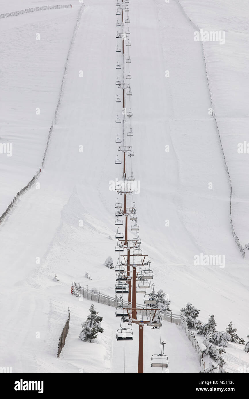 Ski lift and slope on a snow landscape. Winter sport Stock Photo - Alamy