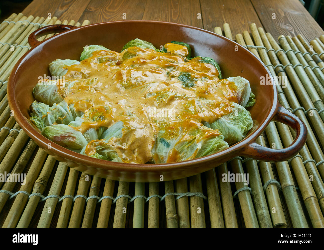 Indian stuffed curry cabbage Stock Photo - Alamy