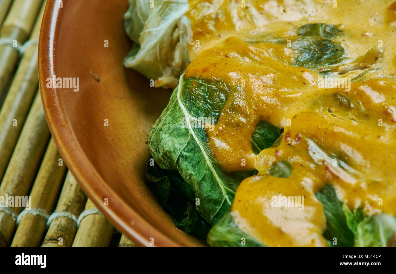 Indian stuffed curry cabbage Stock Photo - Alamy