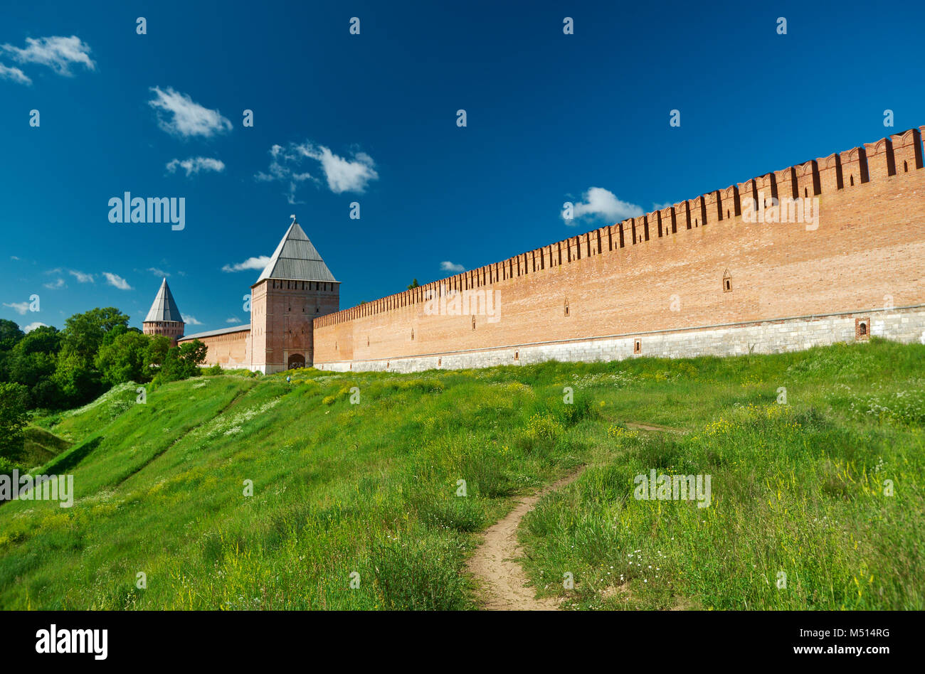 South wall three towers of Smolensk Kremlin Stock Photo - Alamy