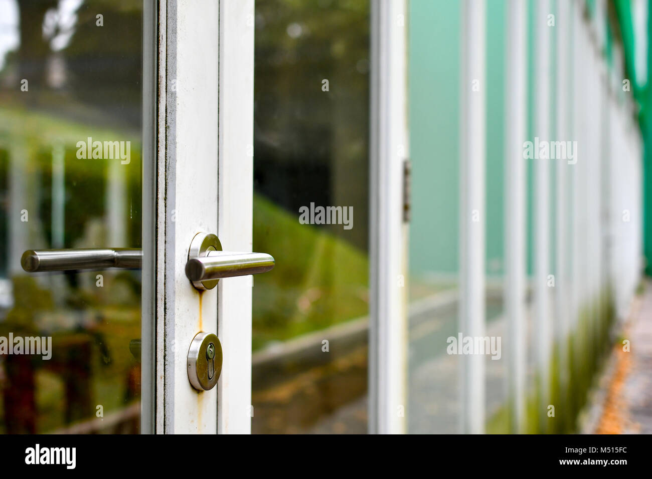 Perspective of building doors Stock Photo - Alamy