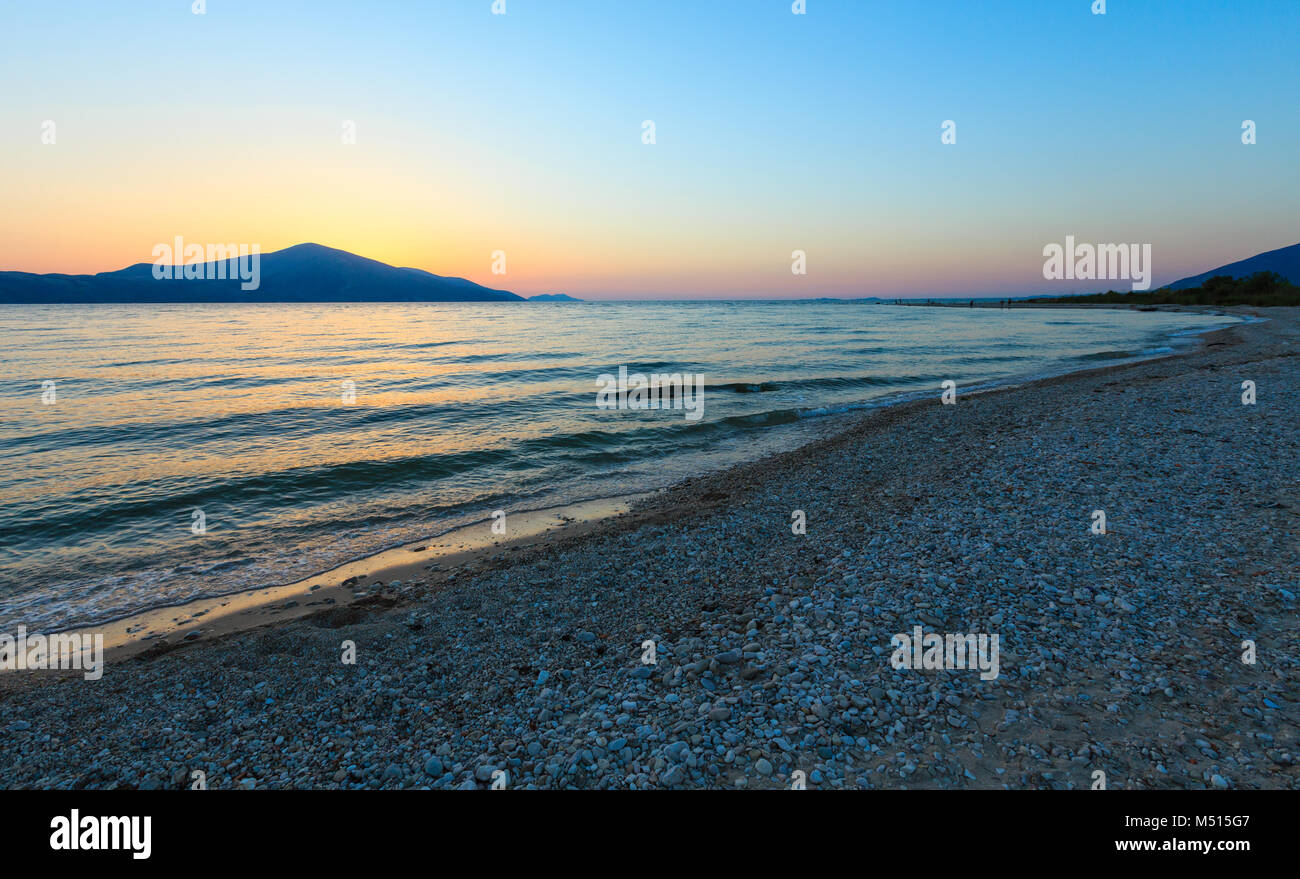 Sea sunset on Borsh beach, Albania Stock Photo - Alamy