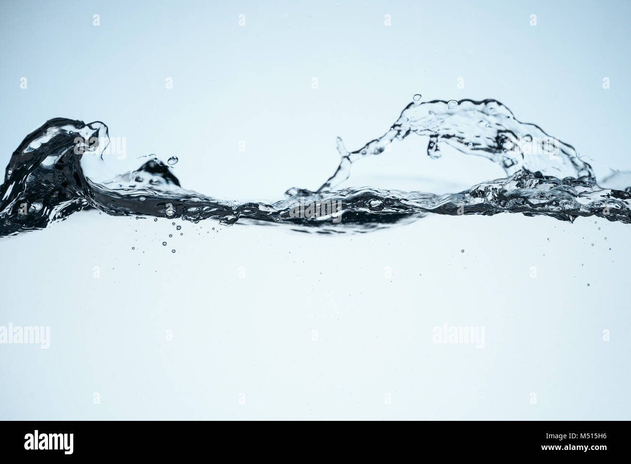 minimalistic background with clear flowing water, isolated on white ...