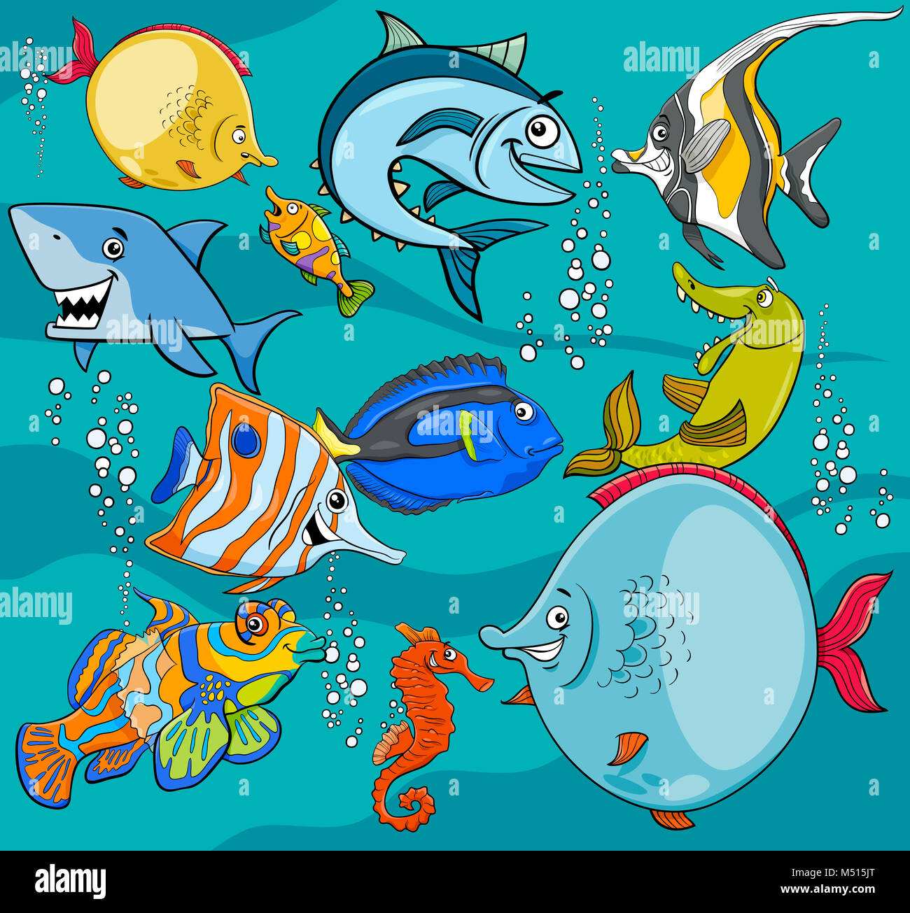 Cartoon illustration mandarin fish sea hi-res stock photography and ...