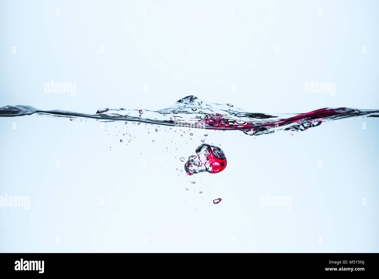 ice cubes in flowing water with bubbles, isolated on white Stock Photo ...