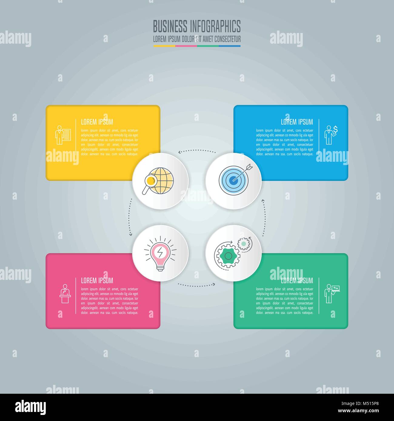 Creative concept for infographic with 4 options, parts or processes ...