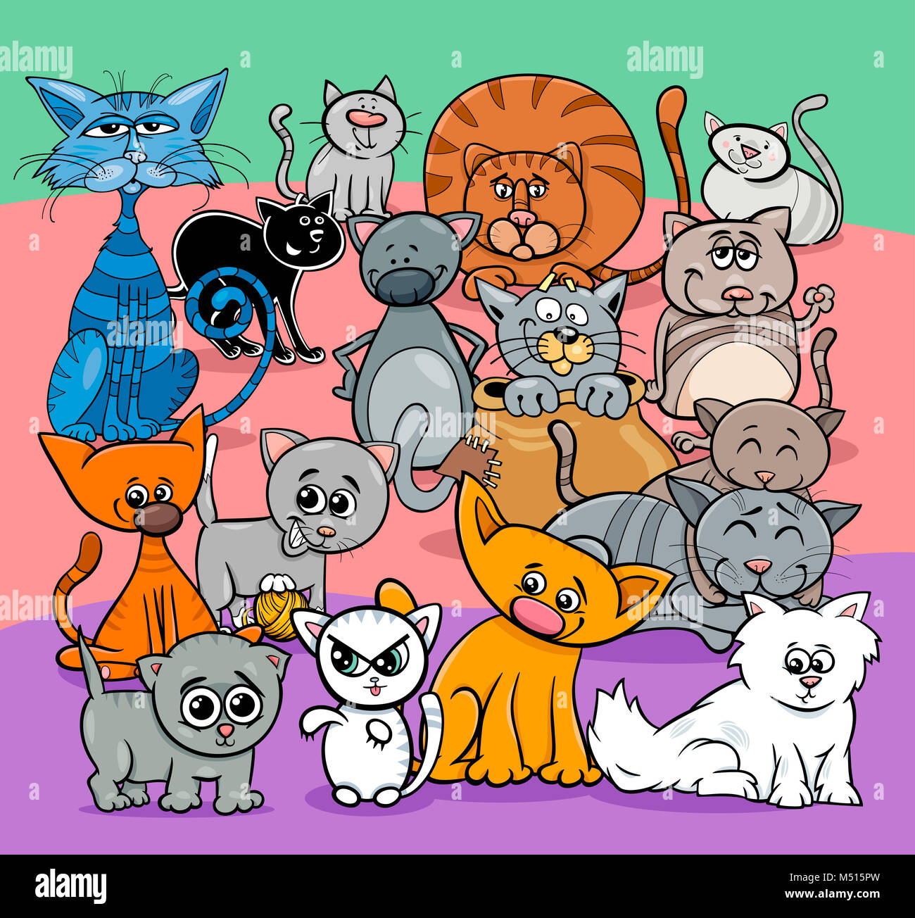 comics cats cartoon characters group Stock Photo - Alamy