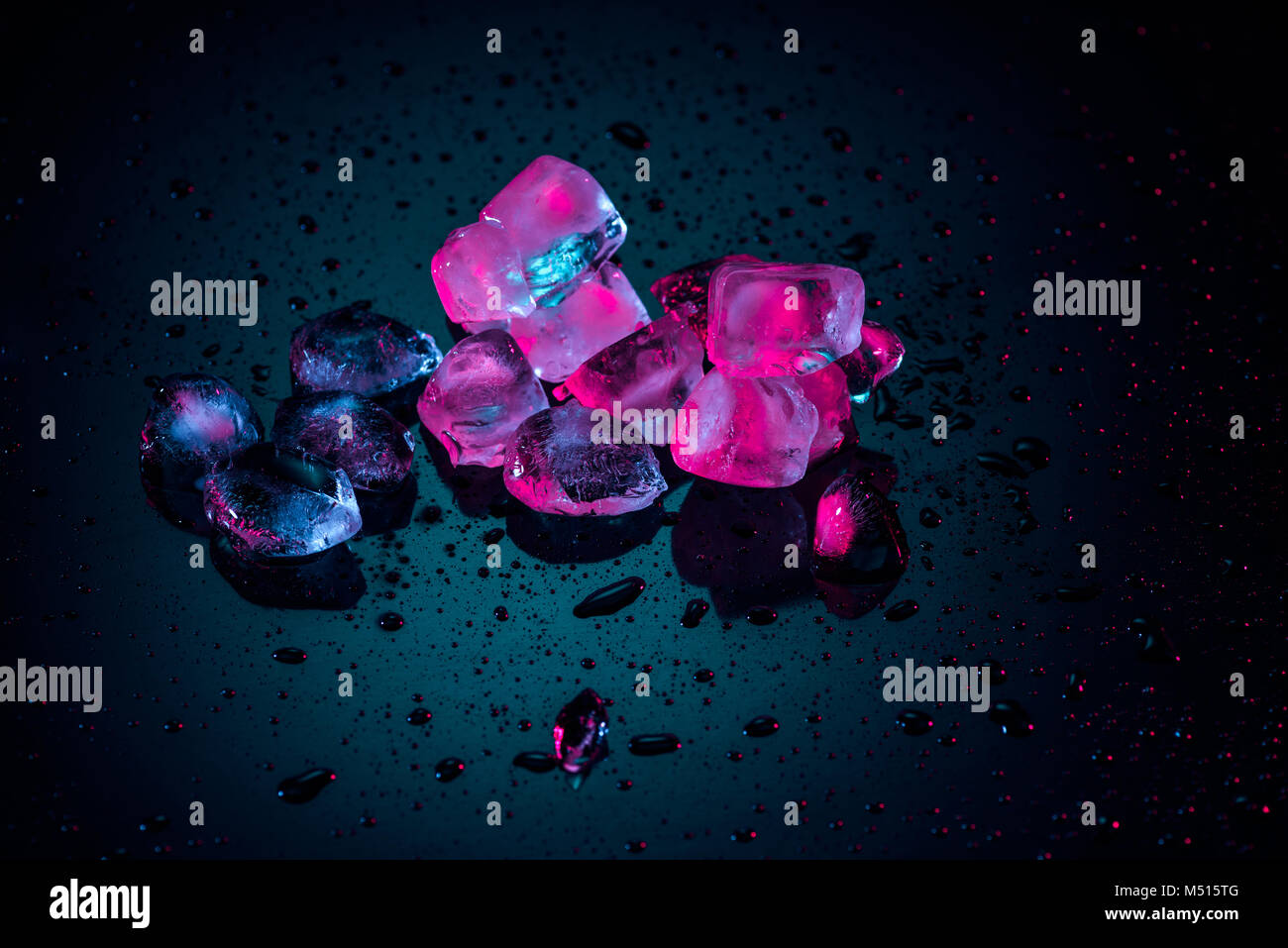 Ice cubes on pink hi-res stock photography and images - Alamy