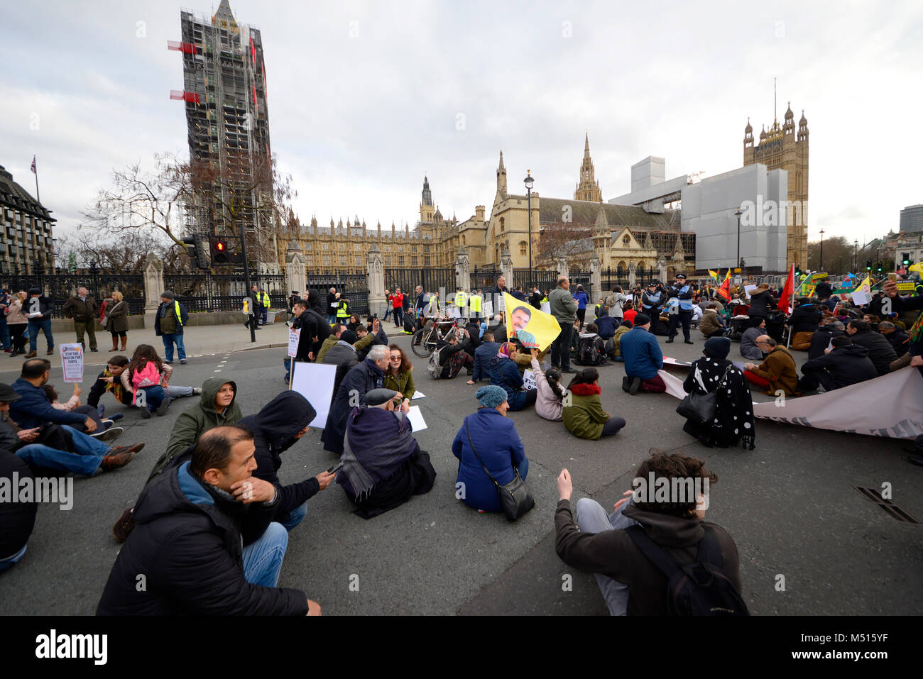 Sit down protest at Parliament. Demonstration against alleged Turkish ...