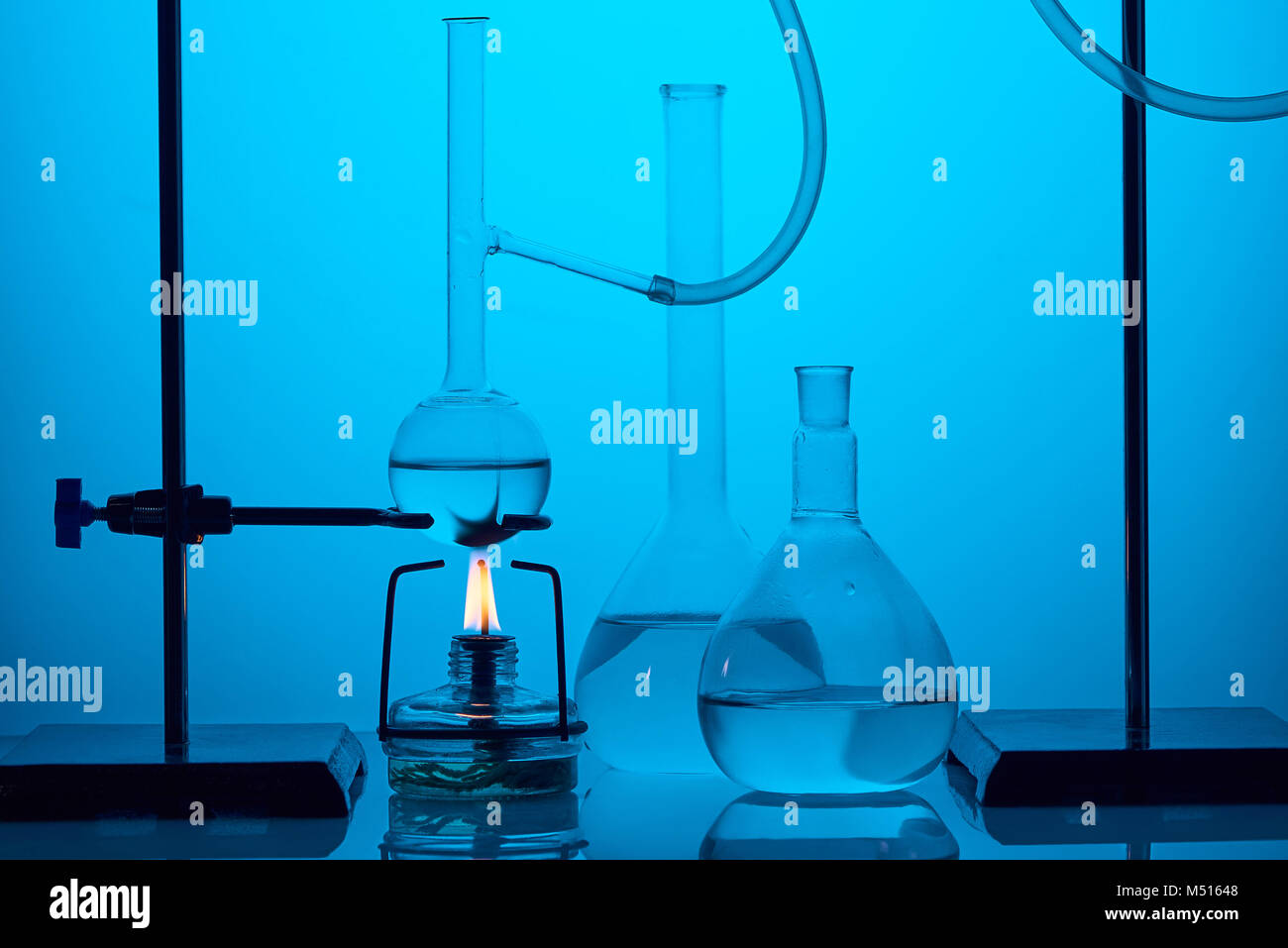 scientific analysis in modern laboratory on blue Stock Photo - Alamy