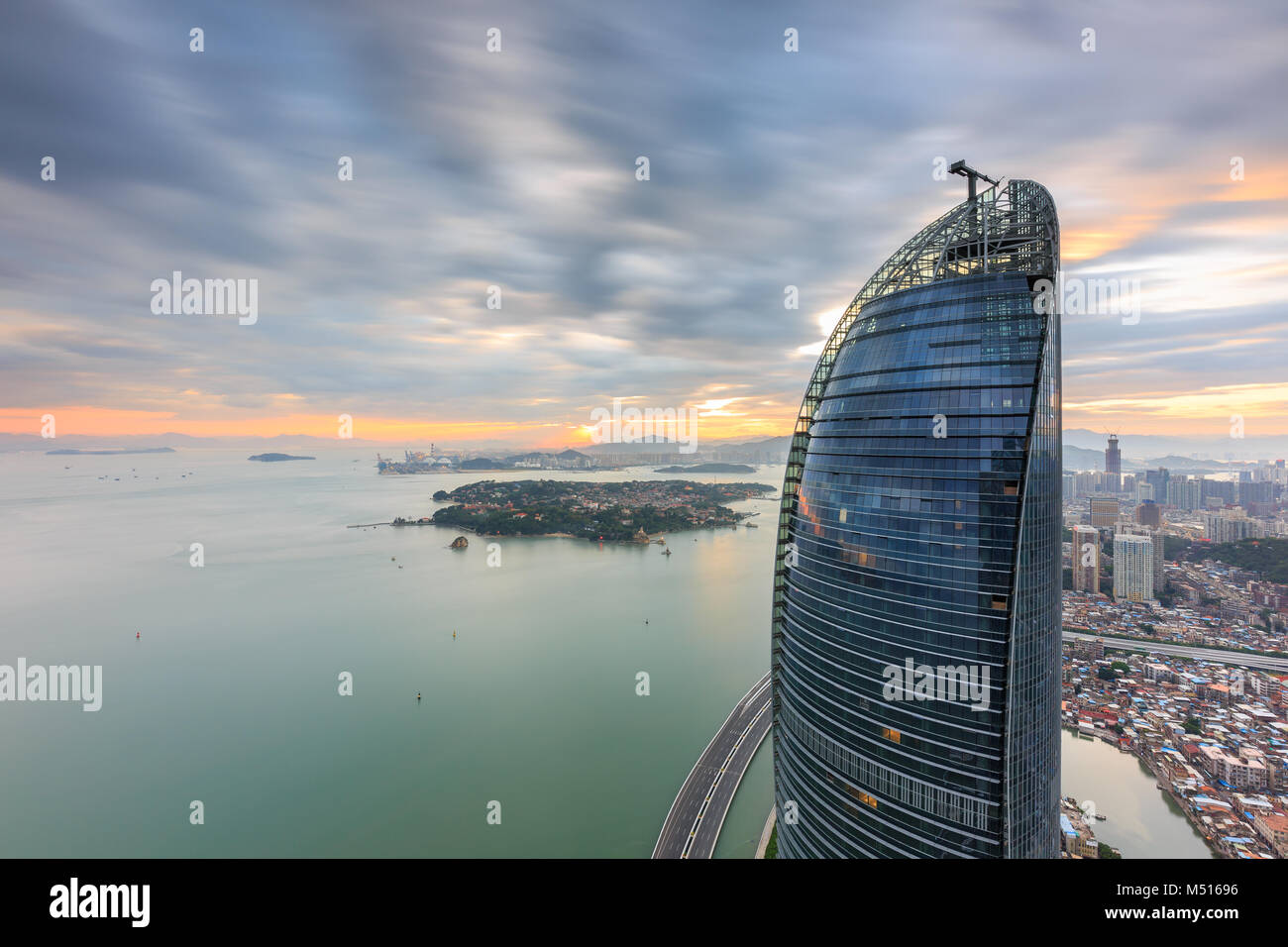 Xiamen Shimao Strait Building Petronas Twin Towers Scene Stock Photo ...