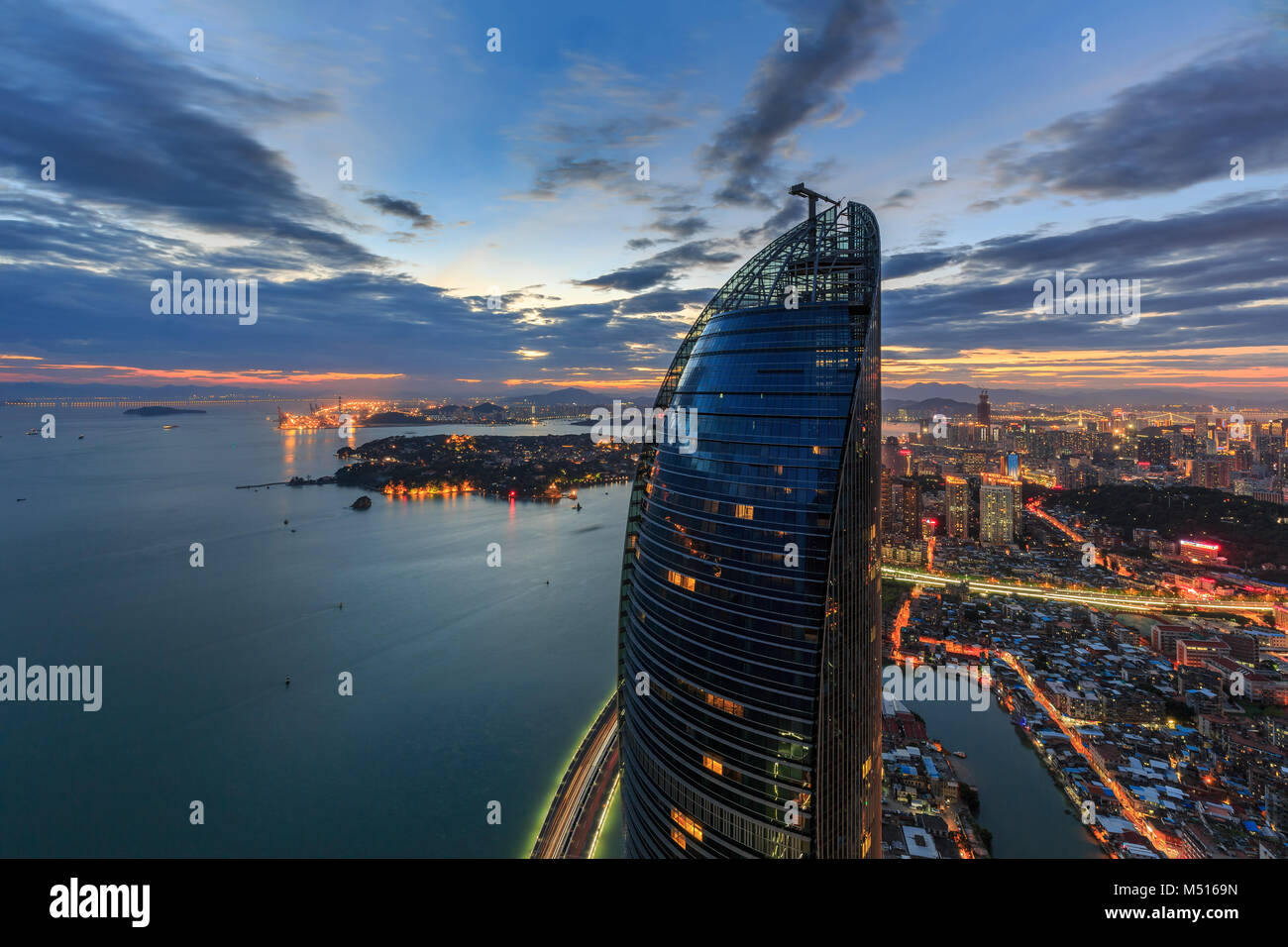 Xiamen Shimao Strait Building Petronas Twin Towers Scene Stock Photo ...