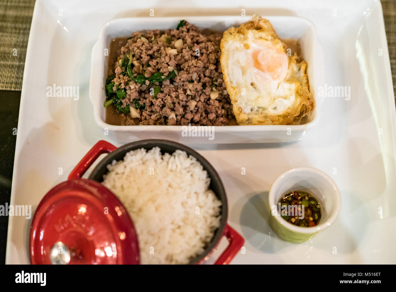 Beef basil rice Stock Photo - Alamy
