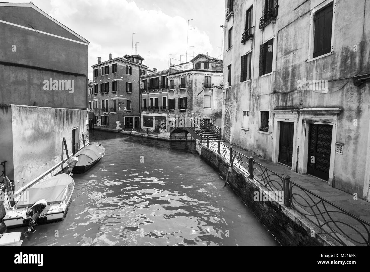 Residential canal street Black and White Stock Photos & Images - Alamy