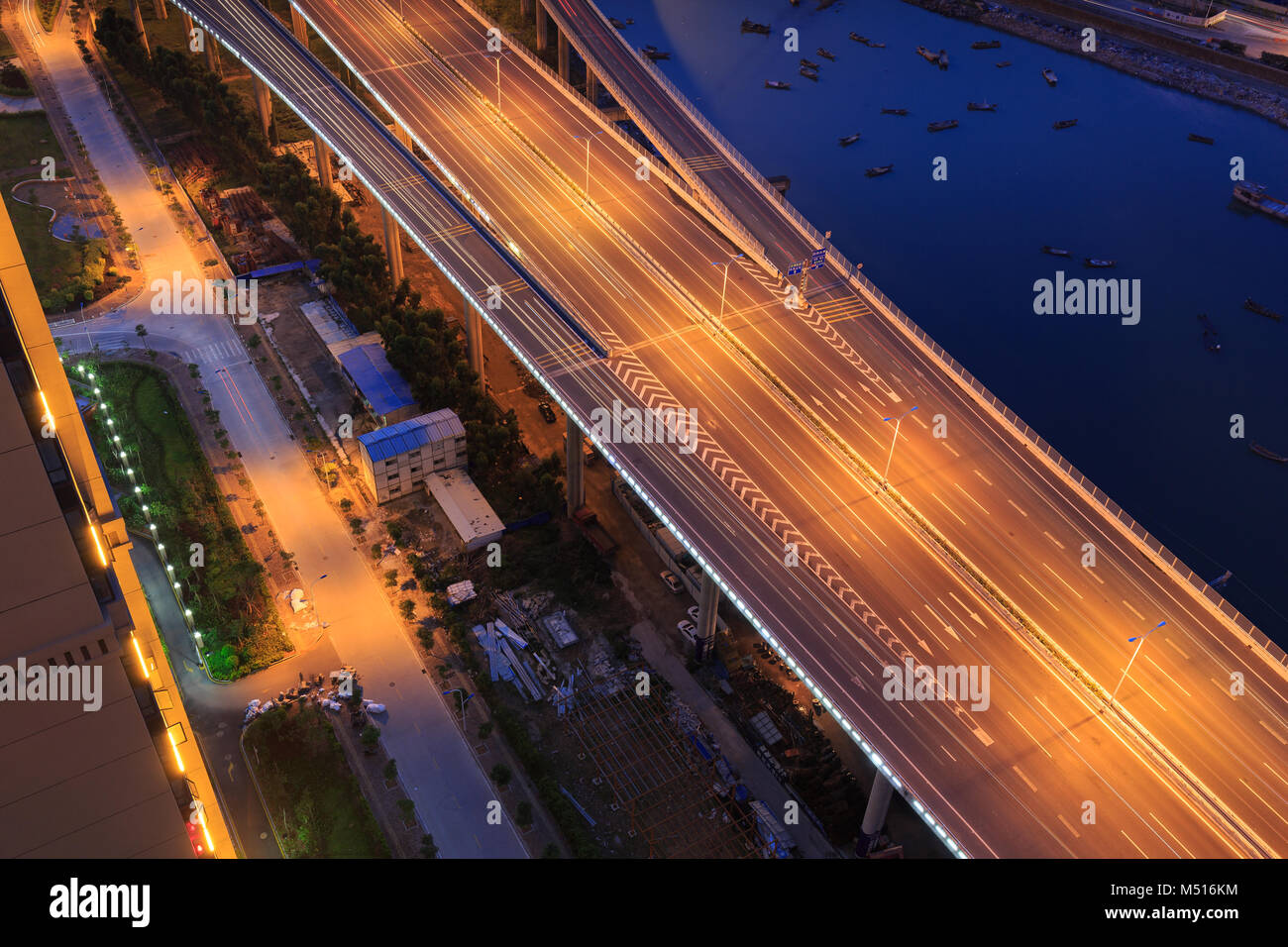 Xiamen Xinglin Bridge At Night, China Stock Photo - Alamy