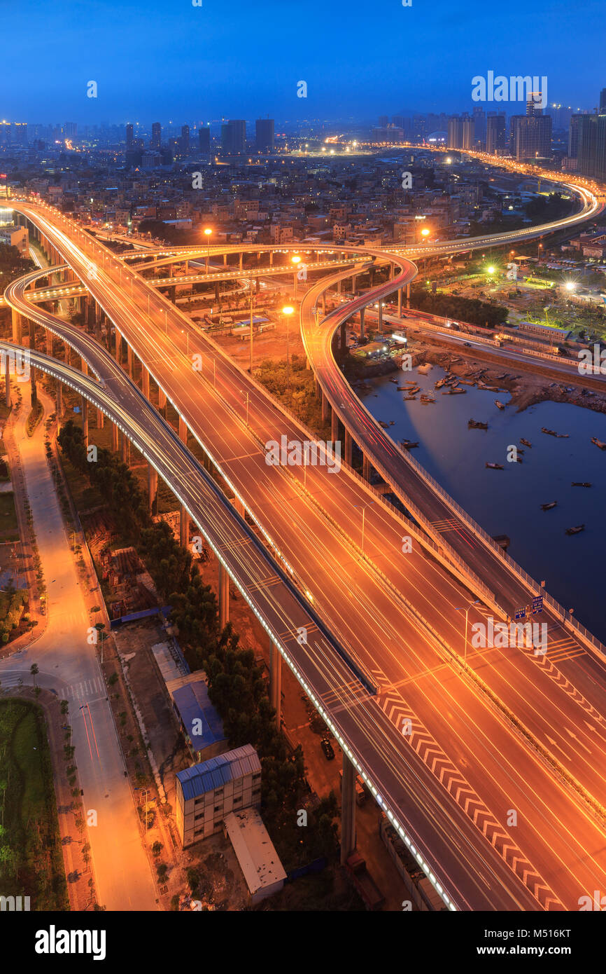 Xiamen Xinglin Bridge At Night, China Stock Photo - Alamy