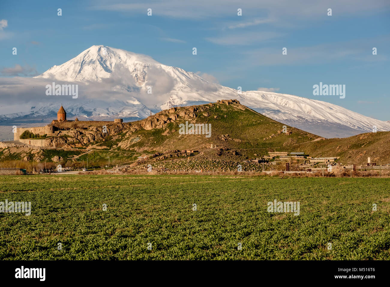 Ancient monastery in front of mountain Stock Photo - Alamy