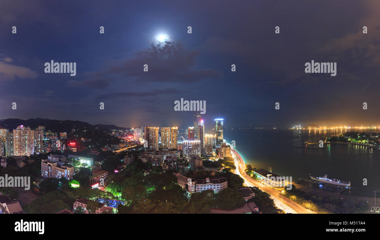 Xiamen Gulangyu Island And Lujiang Road And Shimao Strait Building ...