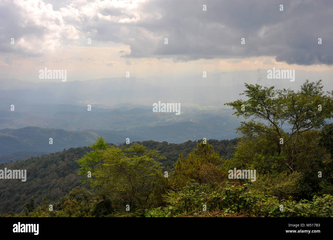 Landscape view from Doi Inthanon the highest mountain in Thailand's Doi ...