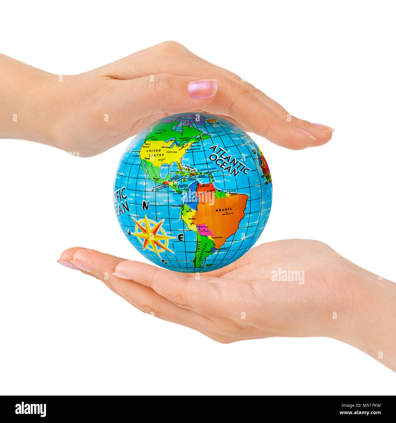 Two hands holding the planet earth hi-res stock photography and images ...