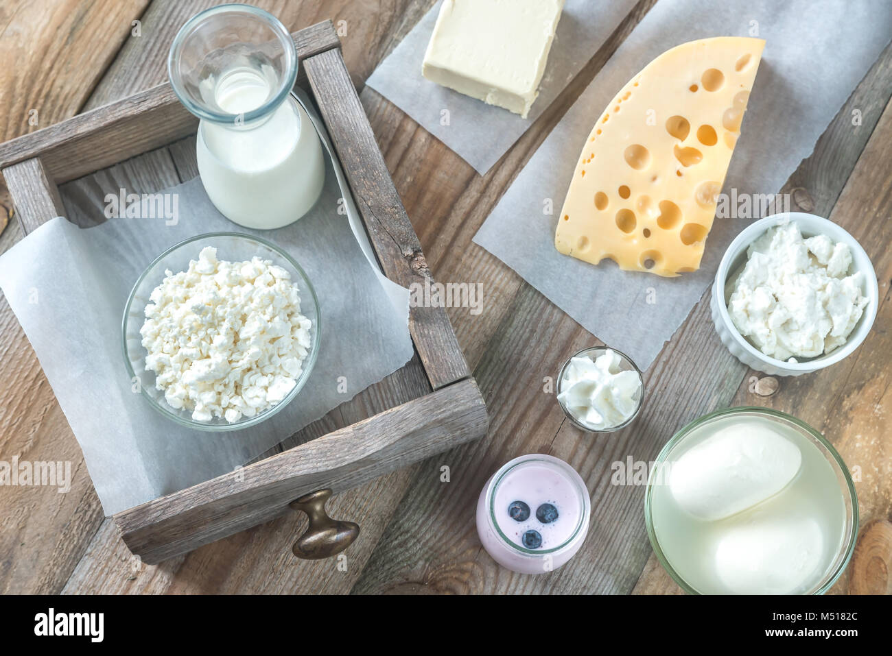 Assortment of dairy products Stock Photo - Alamy