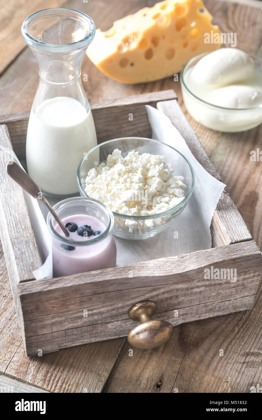 Tray fresh dairy products hi-res stock photography and images - Alamy