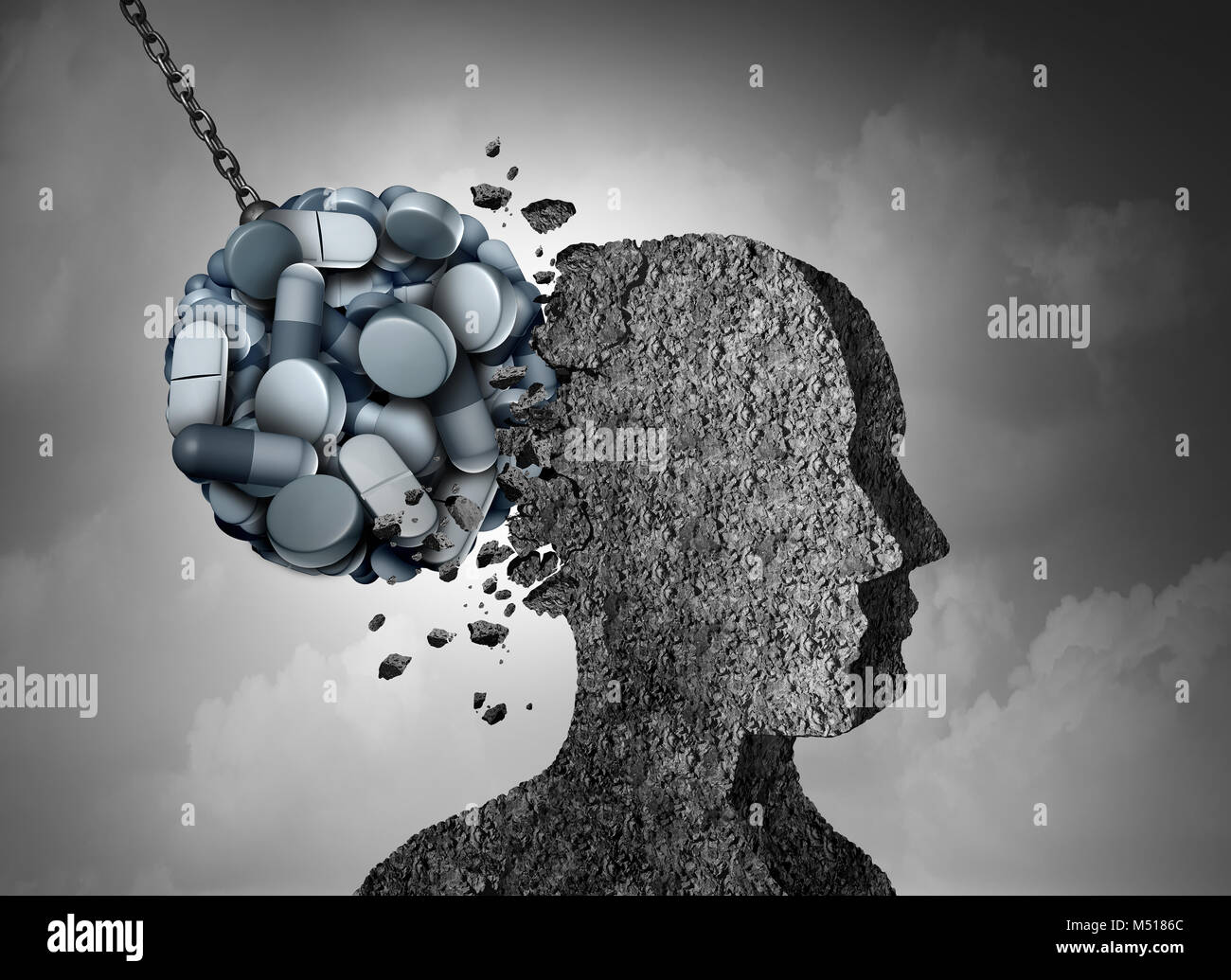 Opioid epidemic health danger and medical crisis with a prescription ...