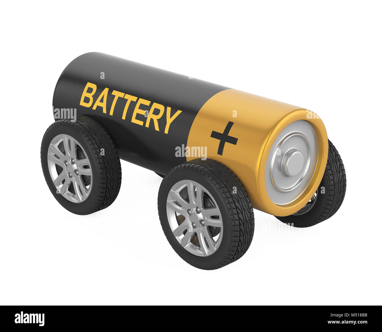Battery with Wheels Isolated Stock Photo - Alamy