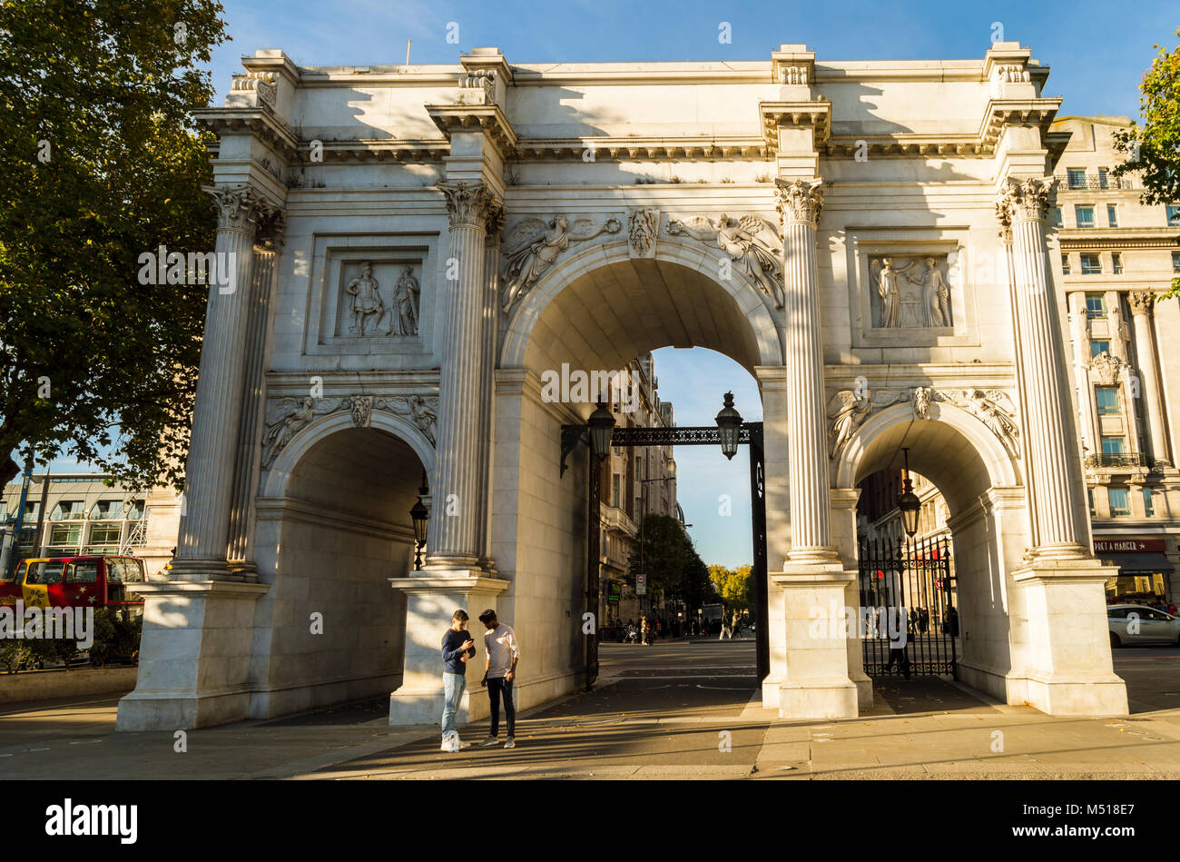 London, ENGLAND - October 25 2017: Marble Arch in London, created in ...