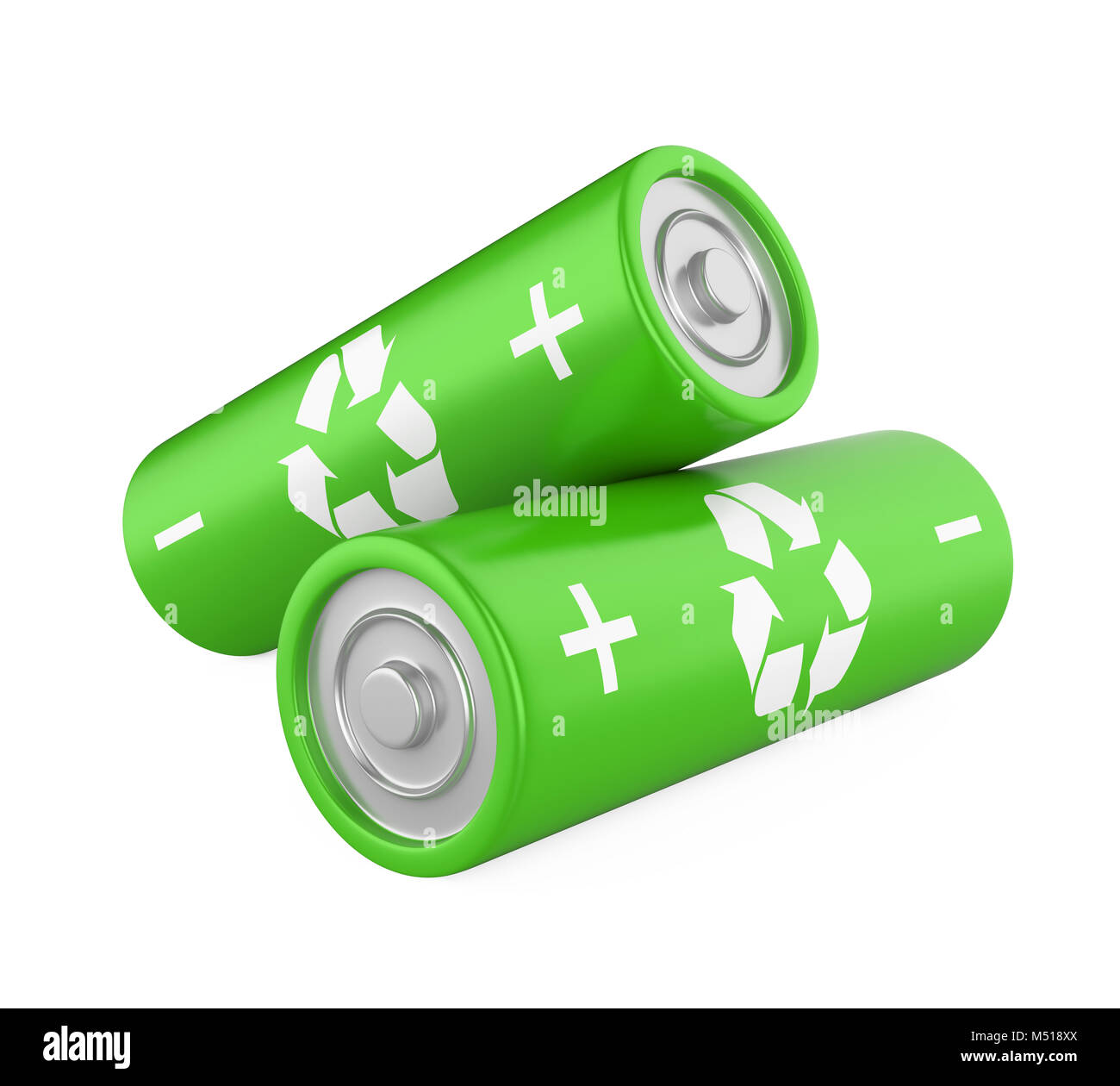 Green Battery Isolated Stock Photo - Alamy