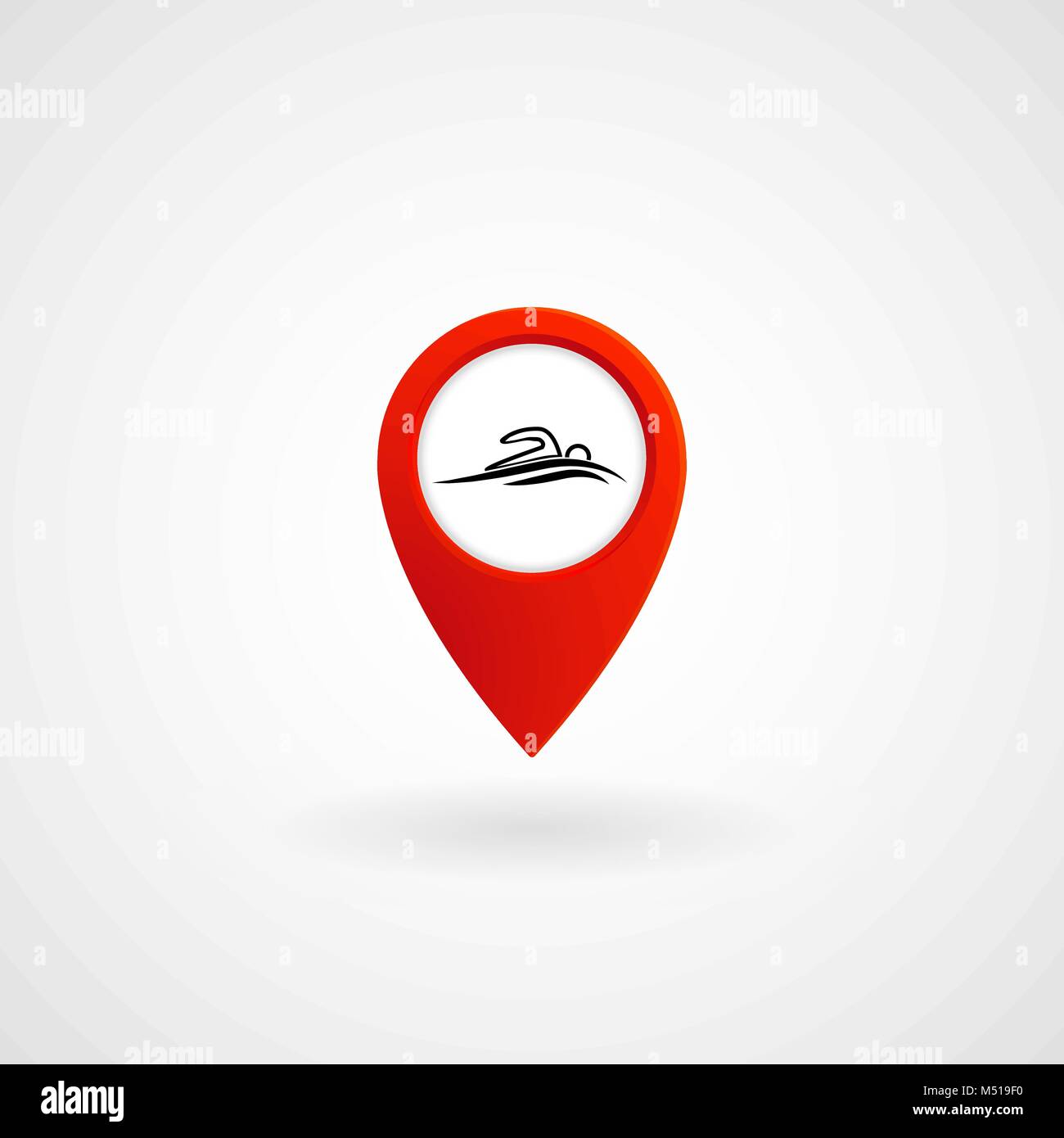 Red Location Icon for Swimming Pool, Vector, Illustration, Eps File ...