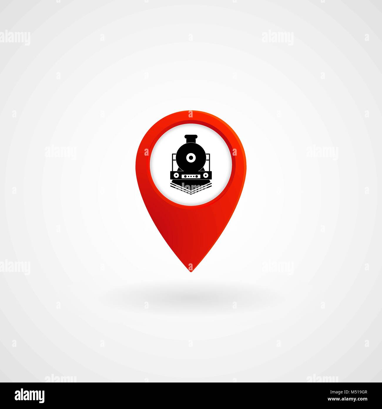 Red Location Icon for Train Station, Vector, Illustration, Eps File ...