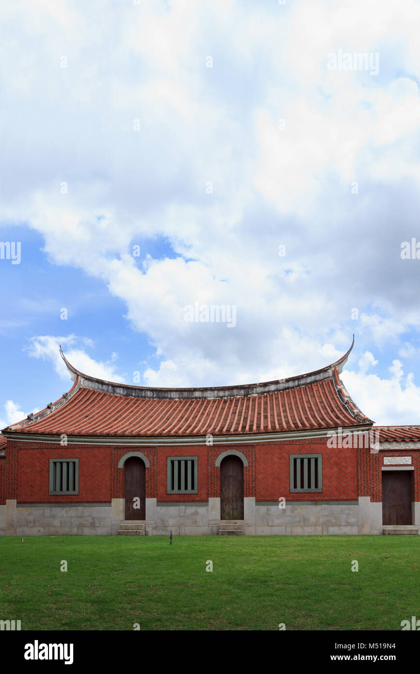 Ancient red house, old architecture in china Stock Photo - Alamy