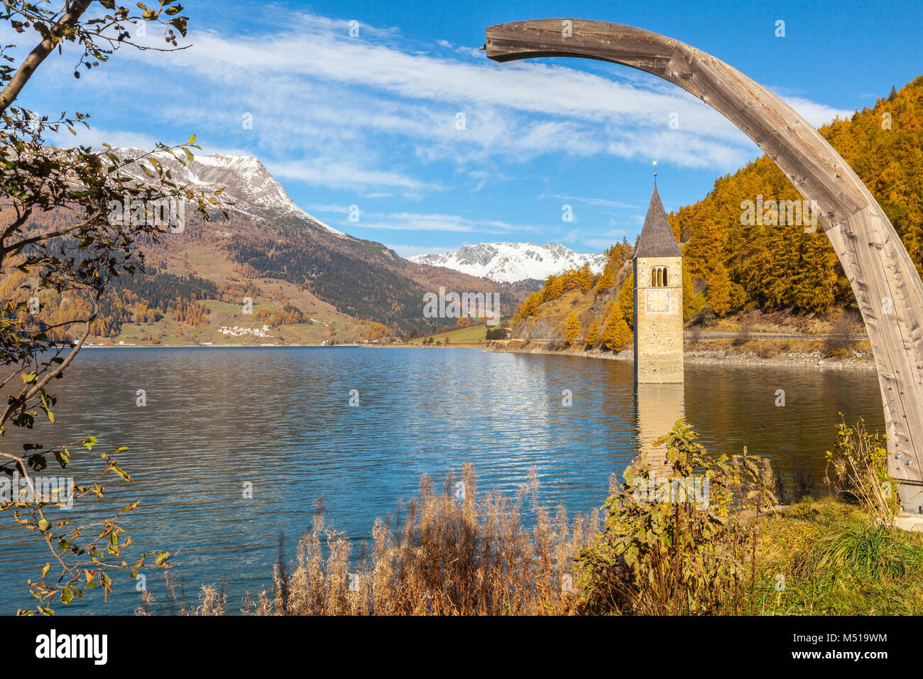 submerged bell tower Resia Italy Stock Photo - Alamy
