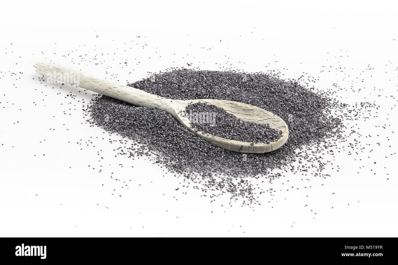 Poppy seeds isolated on white Stock Photo - Alamy