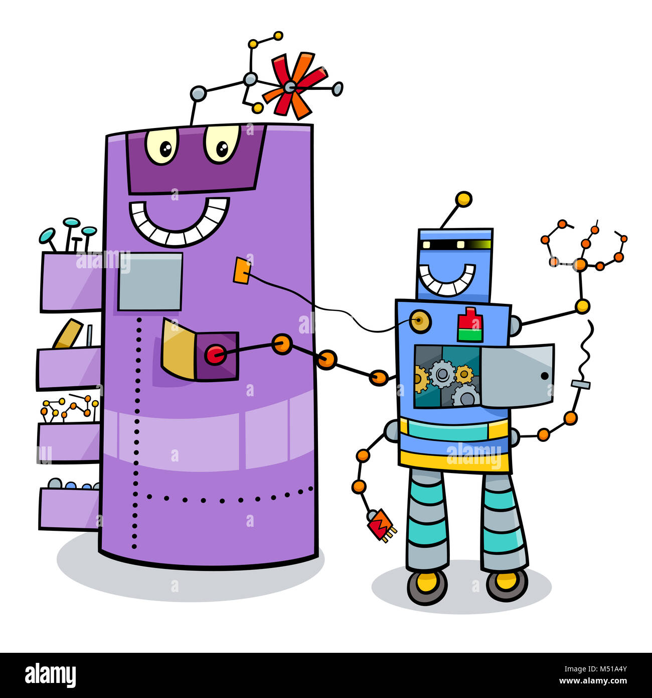 cartoon robots fantasy characters Stock Photo - Alamy