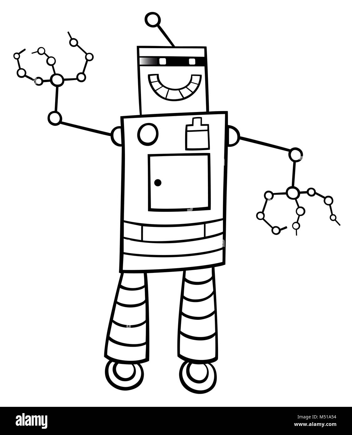 cartoon robot fantasy character color book Stock Photo - Alamy