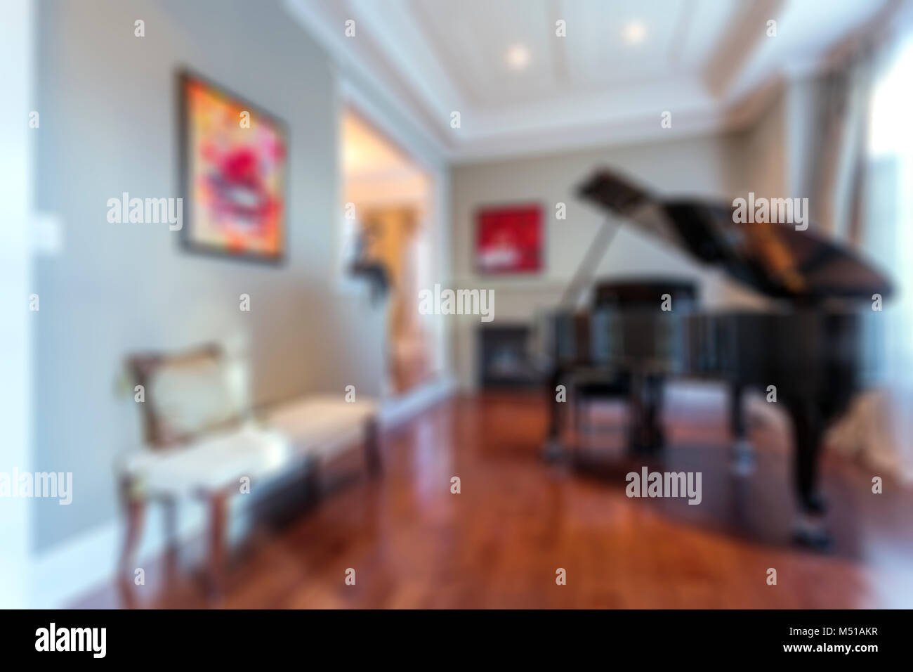 Abstract blurred background of Living Room Interior in modern house ...